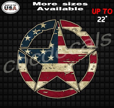 American Flag Military Star Decal Distressed Decal Army Stickers | eBay