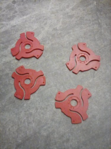 4 Red Vinyl Record Inserts Single Middle Centre Adapter spiders record ...