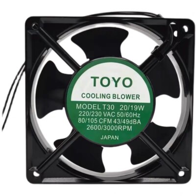 1 PCS TOYO Fan MODEL T30 AC 220/230V 120*120*38MM 2 Wire Aluminum frame ...