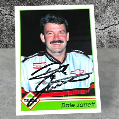 Dale Jarrett NASCAR HOFer 75 GREATEST autographed card 1992 TRAKS #18 ...