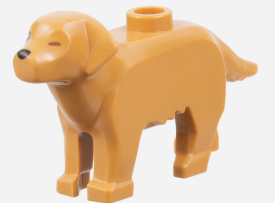 Lego New Dog Labrador Golden Retriever Medium Nougat Right Eye Closed ...