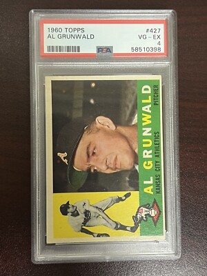 1960 Topps Baseball #427 Al Grunwald PSA 4 VG EX Kansas City Athletics | eBay