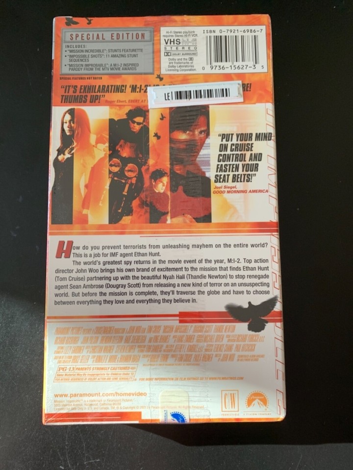 M:i-2 Mission Impossible 2 (VHS) [BRAND NEW, SEALED] Special Edition ...