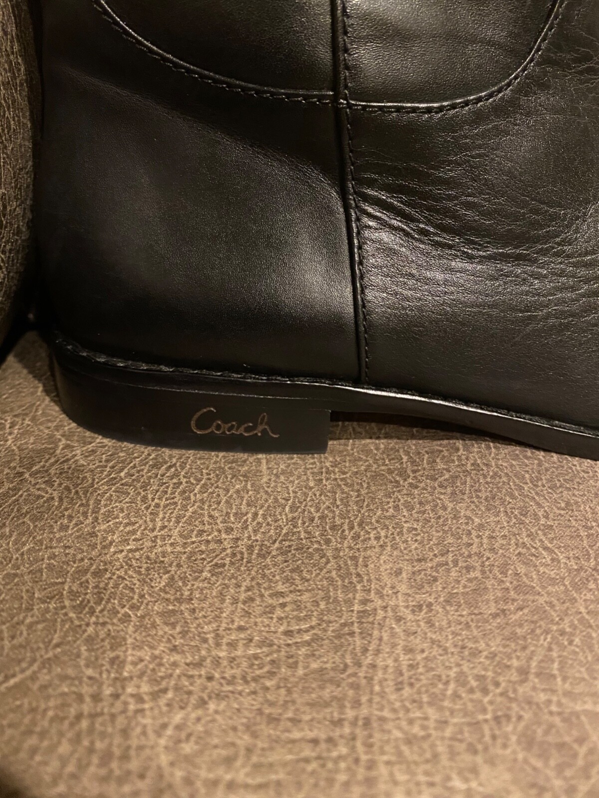 Coach brand genuine leather, knee high boots. Black. … - Gem
