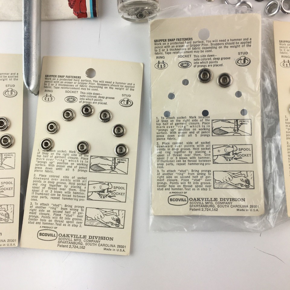 Dritz Grippers Plier Kit Scovill Snap Fasteners & Misc Accessories Lot ...