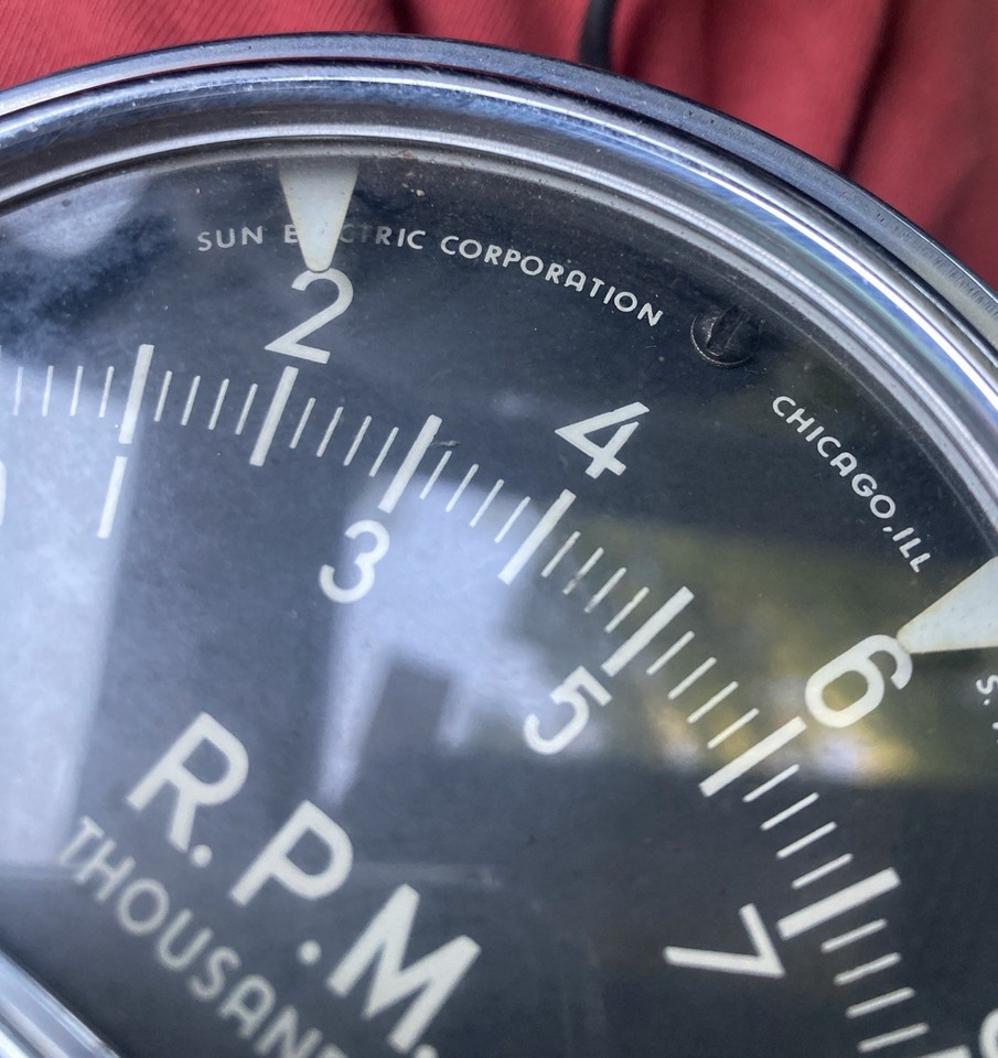 VTG Sun RC-85 8,500 RPM Tachometer Early 60's Muscle Car Tach Hot Rod ...