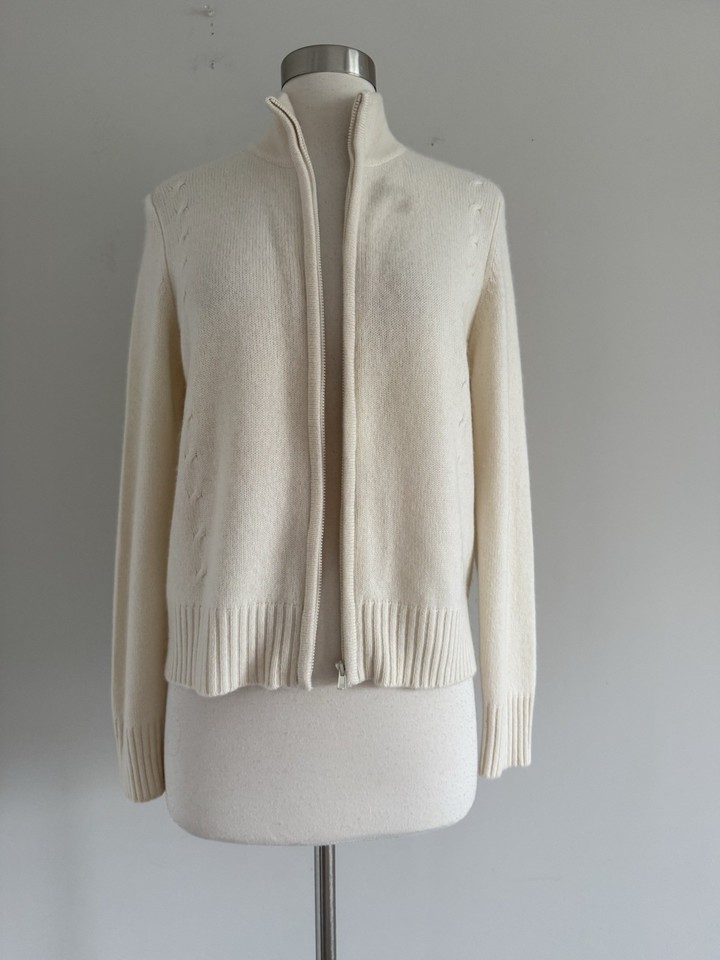 TERRYL FOR THALIAN 100% CASHMERE FULL ZIP LONG SLEEVE SWEATER SIZE M | eBay