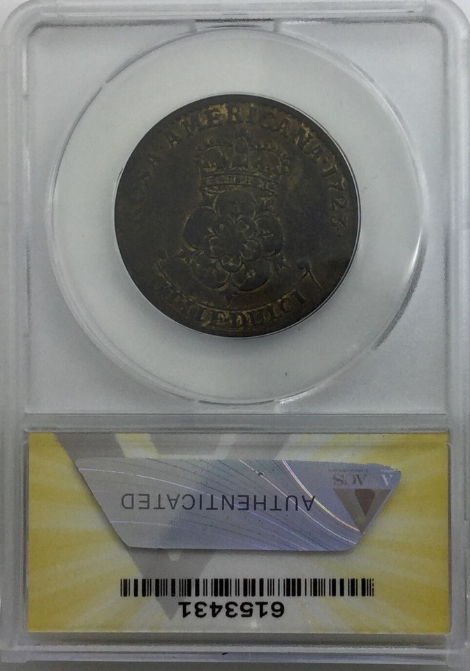 1723 Rosa Americana 2 Pence VF 30 ANACS Straight Grade George I Scarce ...