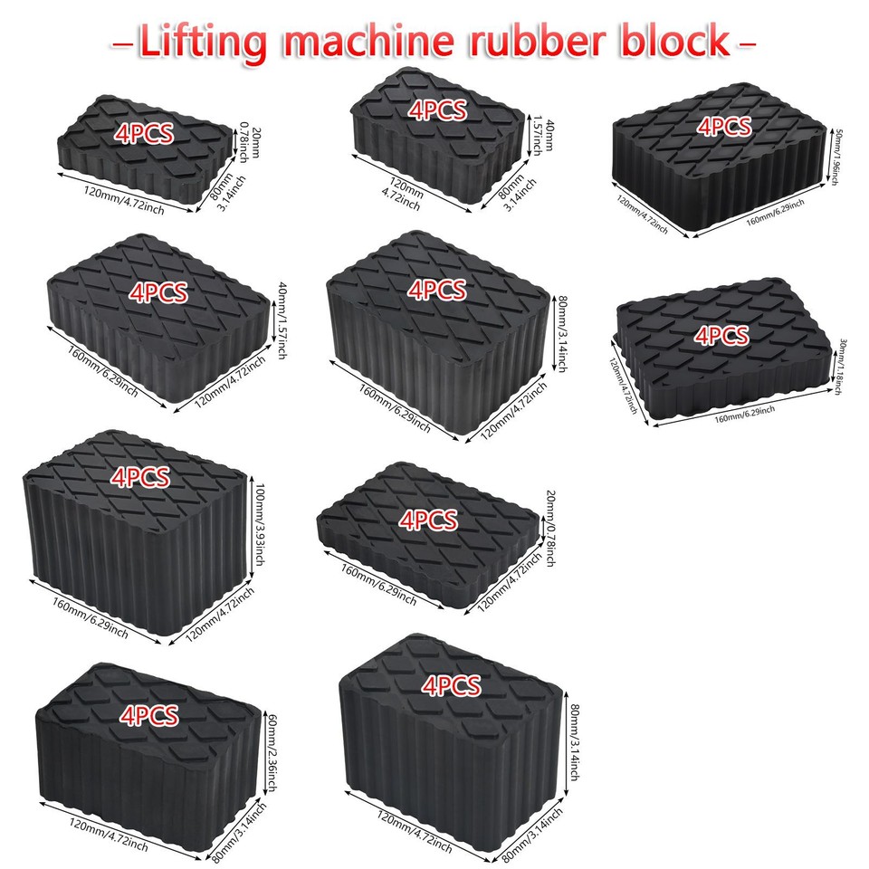 4 Piece Ramp Jacking Beam Rubber Support Blocks Universal Scissor Car ...