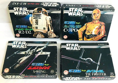 TAKARA Model Kit Star Wars 4 Set R2-D2 C-3PO X-Wing Tie-Fighter with ...