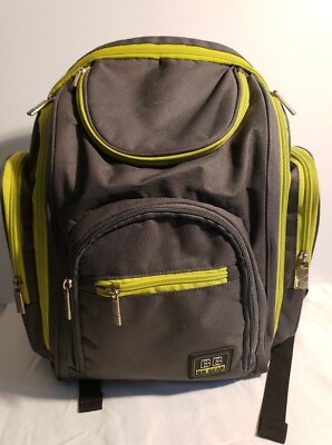 BB Gear 8 Pocket Diaper Backpack Black/Green with Changing Pad | eBay
