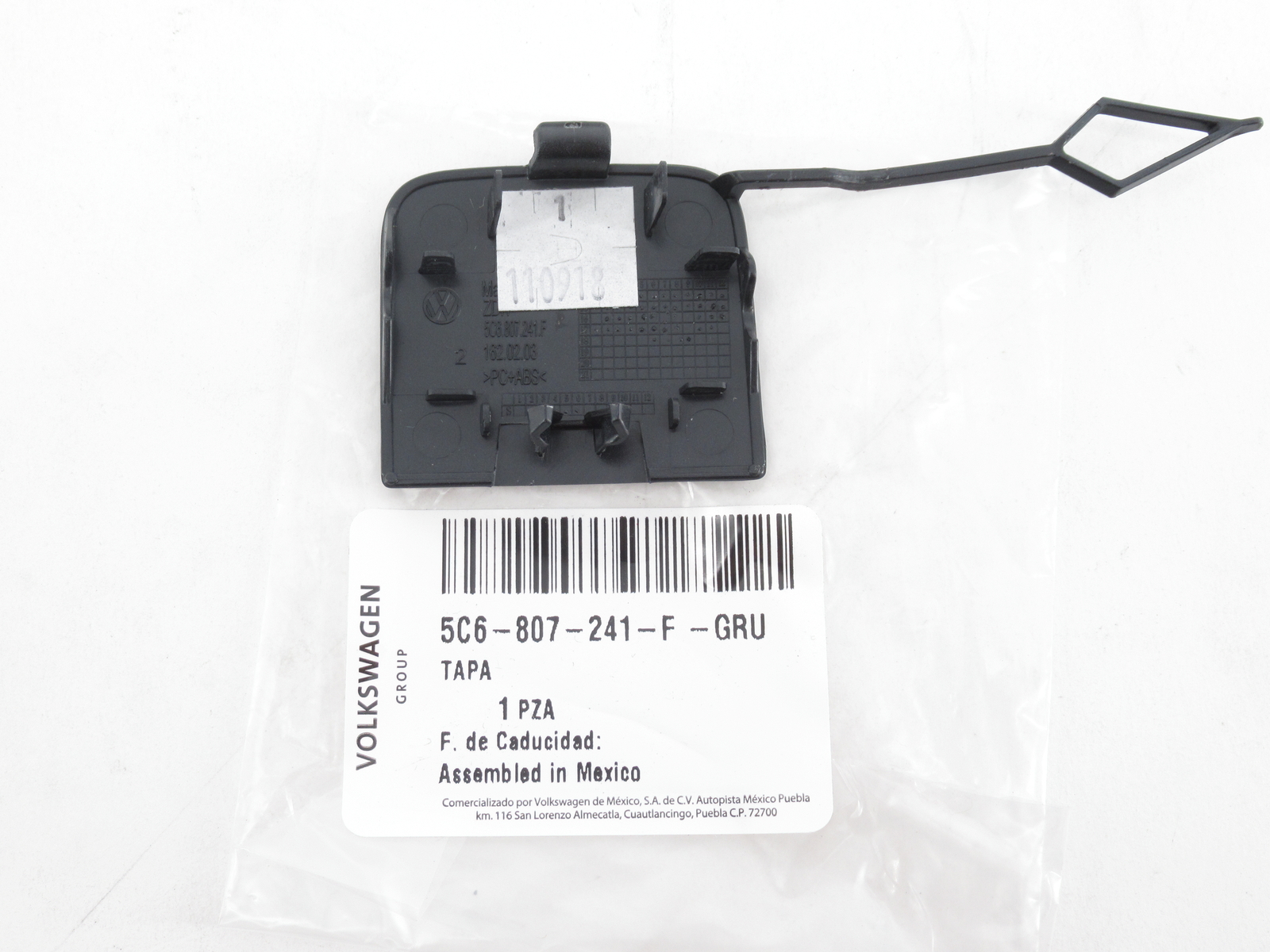Tapa de remolque delantera original para VW 5C6-807-241-F-GRU ...