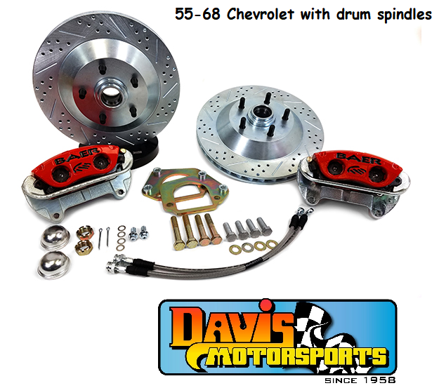 Baer 11" Front Brakes, 55-68 Chevrolet with stock drum spindles, 2 ...