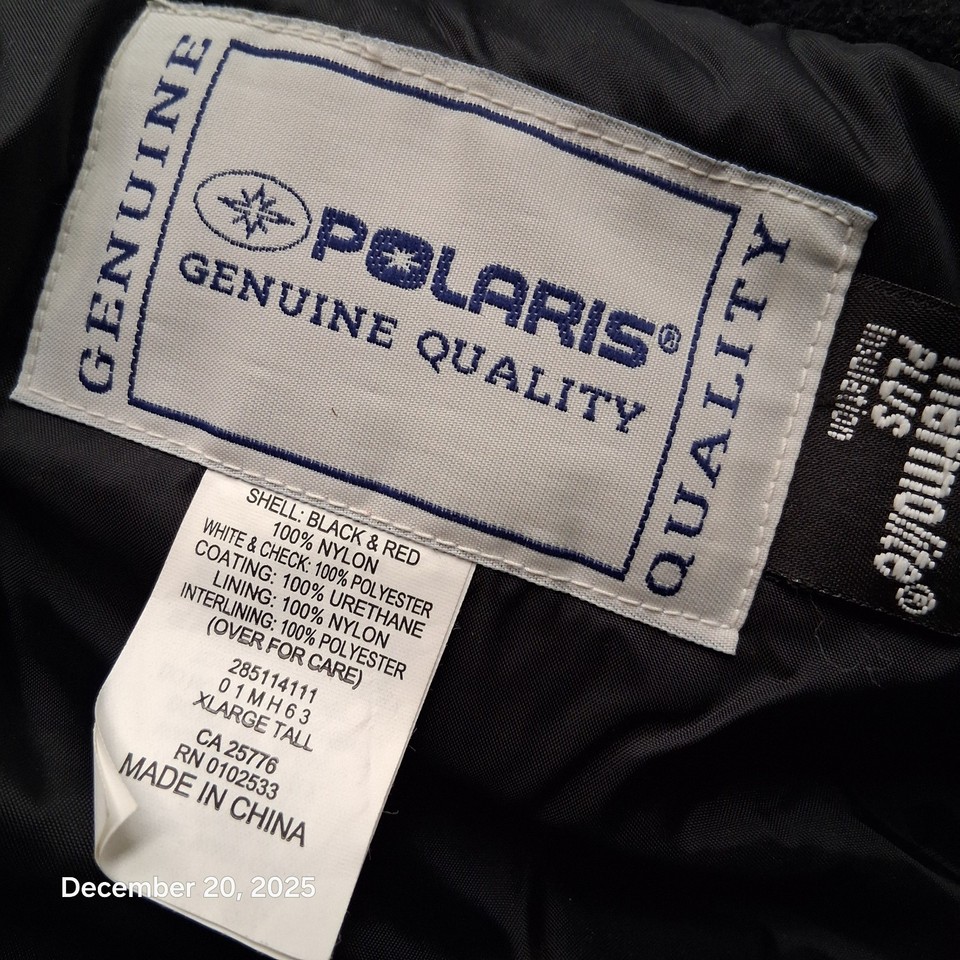 VTG Polaris SP Indy Racing Checkered Flag Jacket Mens Size XL Tall XLT ...