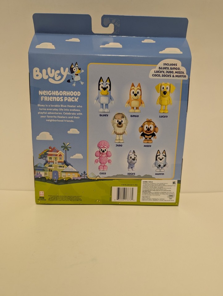BLUEY Neighborhood Friends pack 8 Figure Pack Bingo Lucky Judo Missy ...