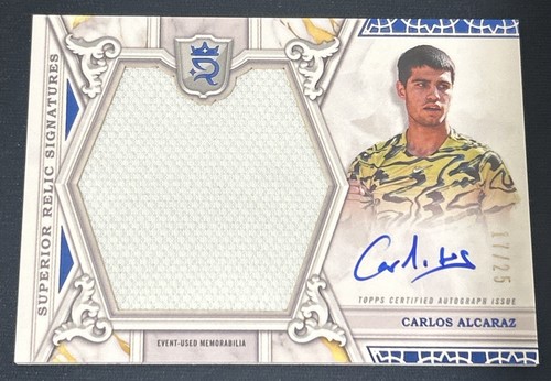 2024 Topps Tennis Royalty CARLOS ALCARAZ SUPERIOR RELIC SIGNATURES AUTO ...