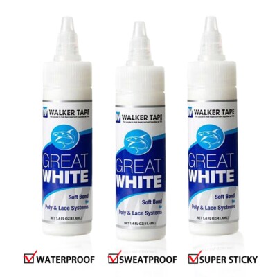 Walker Tape Great White 1.4oz Glue Soft Bond Adhesive Mens Toupee Poly ...