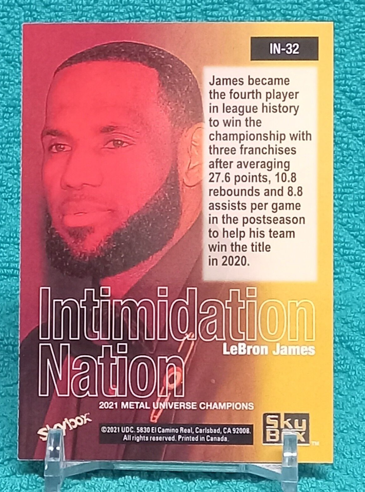 2021 UD Skybox Metal Universe Champions LaBron James INTIMIDATION ...