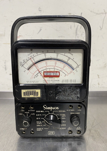 Vintage Simpson 270 OHM Reader Analog Multimeter (Untested-PARTS) | eBay