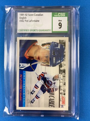 1991-92 Score Canadian English Pat LaFontaine #362 CSG 9 Mint Islanders ...