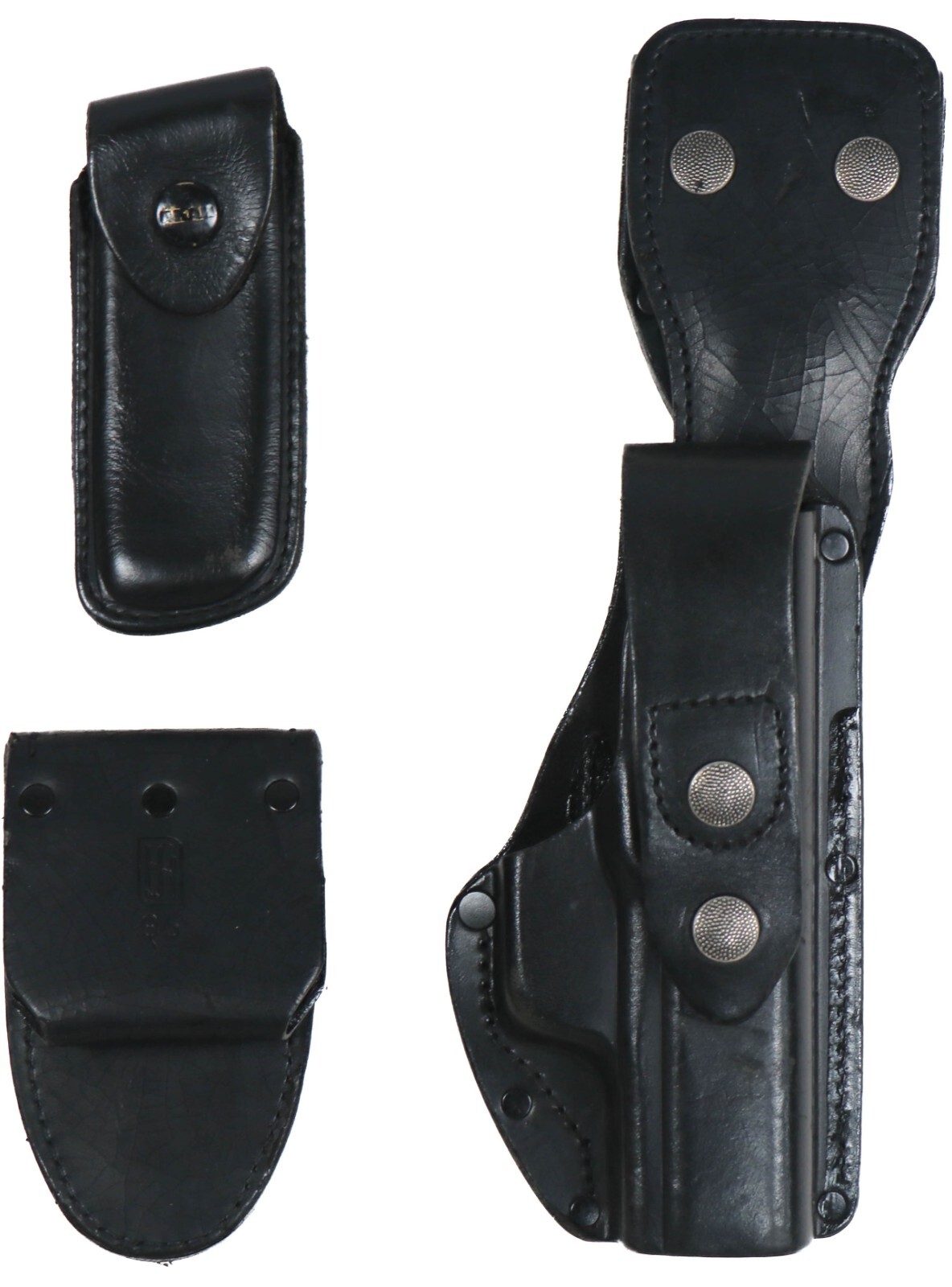 German Police Black H&K P7 Dropdown Leather Holster with Mag Pouch ...
