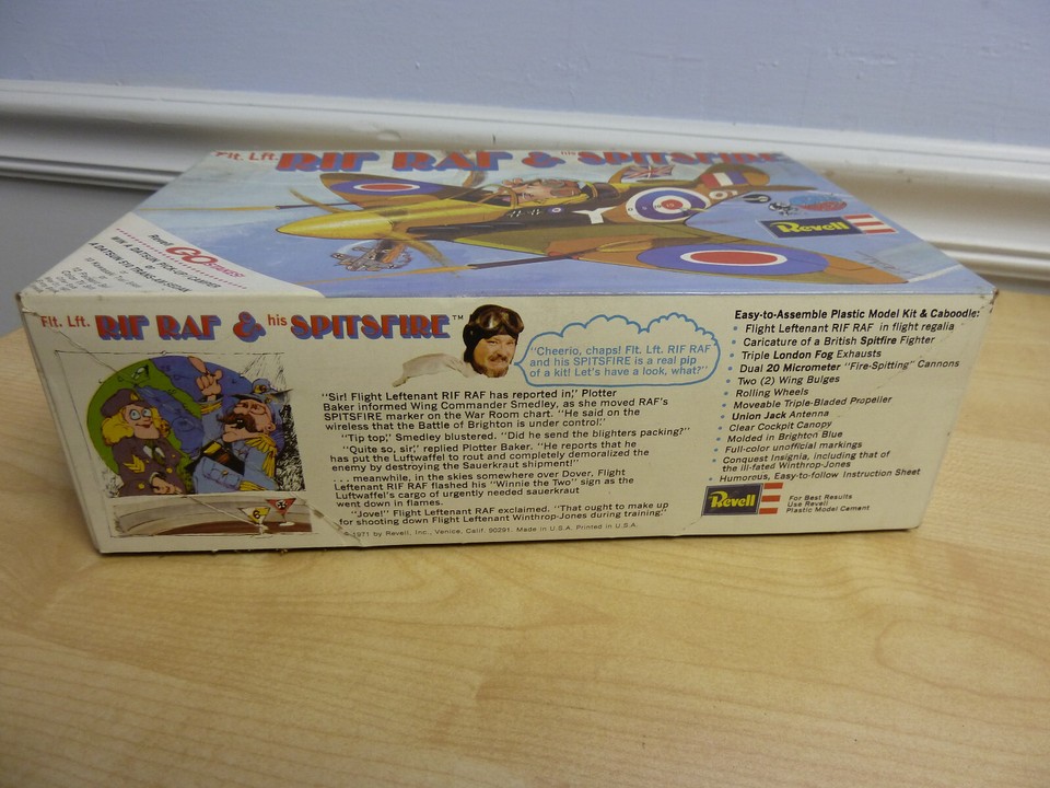 Vintage 1971 Revell RIF RAF SPITSFIRE Deal's Wheels Model Kit H-192:225 ...