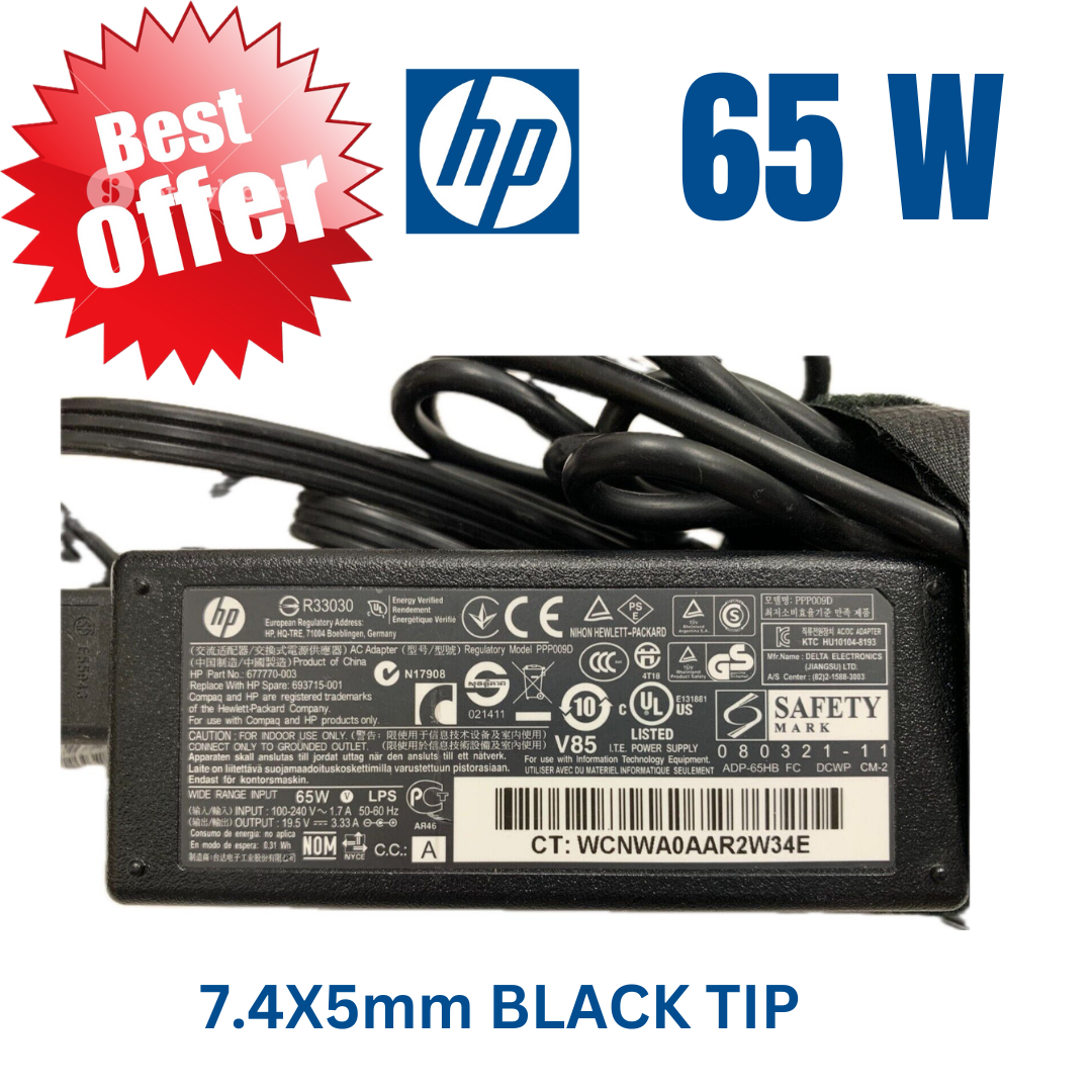 HP 65W 19.5V 3.33A Laptop Power Supply Power Adapter 7.4mm Big Tip | eBay