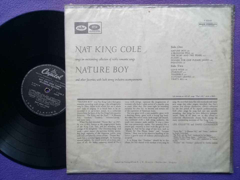 LP NAT KING COLE NATURE BOY URUGUAY BLACK LABEL CAPITOL T 2348 JAZZ RARE! | eBay