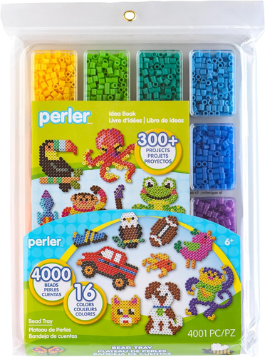 17605 Assorted Fuse Beads Kit with Storage Tray and Pattern Book for ...