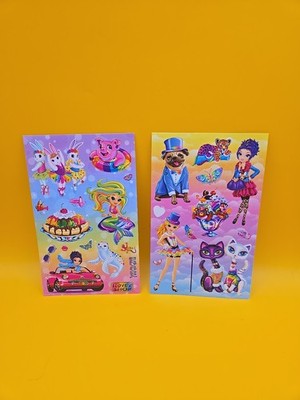 Lisa Frank Vtg Stickers 2 Sheets 4"x6.5" NEW Pug Cat Mermaid | eBay