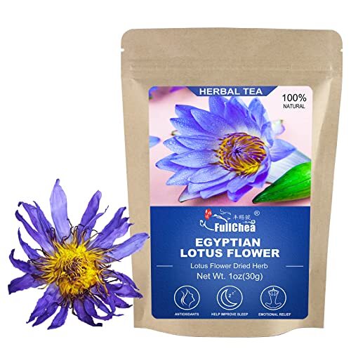 1oz/30g FullChea -Whole Egyptian Blue Lotus Flower Tea Water Lily ...