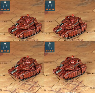 Battletech Alternative - Patton Main Battle Tanks x4 w/ Hex Bases (6mm ...