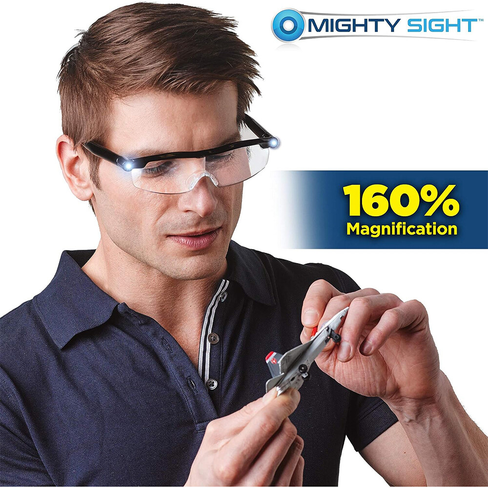 TV Shop Mighty Sight Men/Women 160% Magnifying Reading Glass/Eyeware w ...