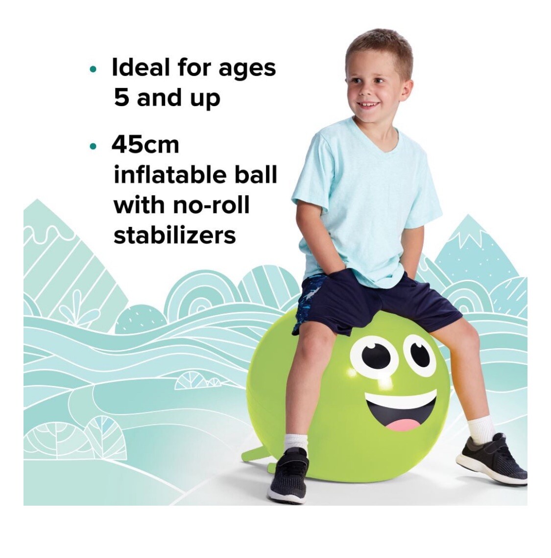 NEW! Kidnasium Stay-n-Play Lime Green Bouncy Coordination Yoga Ball ...