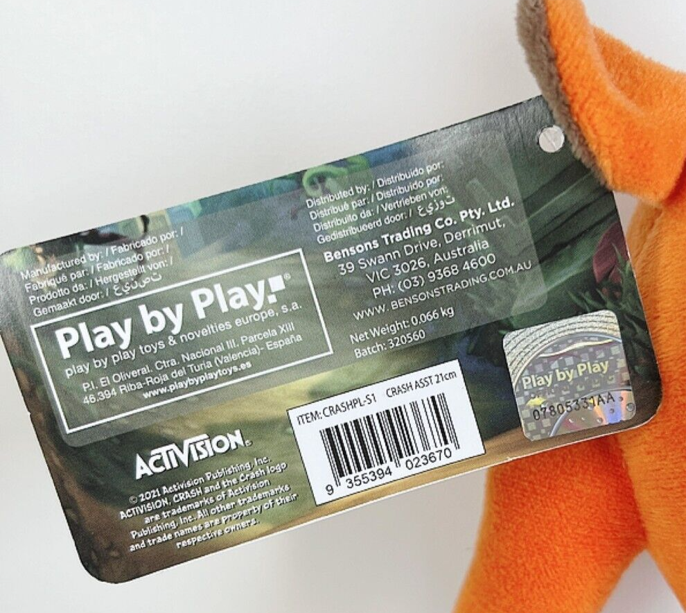Play by Play CRASH Licensed Crash Bandicoot Plush Soft Toy 23CM Brand ...