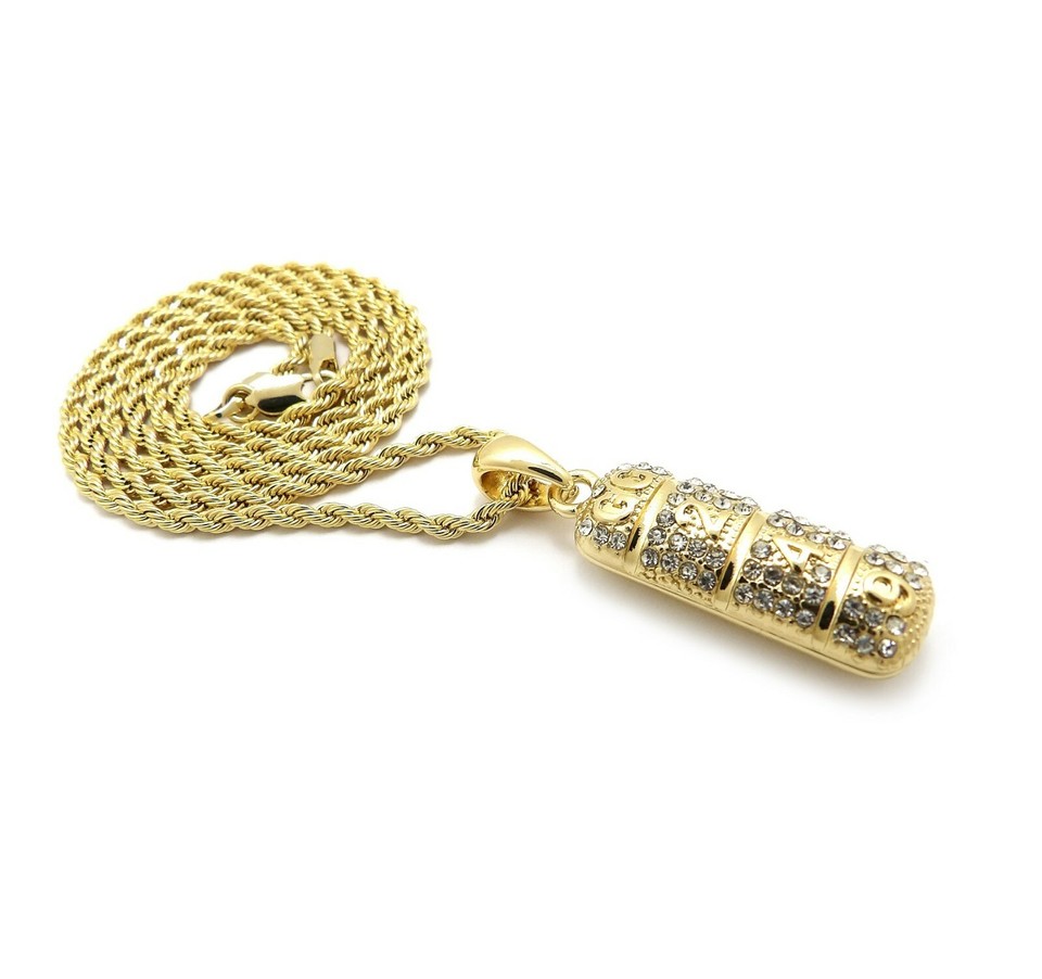 New Xanax GG249 Pill Pendant & 24" Box/Cuban/Rope Chain Necklaces XZ351 ...