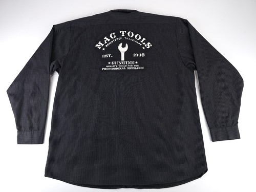 Mac Tools Official Mechanic Workshop Black Stripe Genuine Button Shirt Mens 5XL | eBay