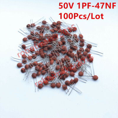 100Pcs/Lot 1PF-47NF 50V 222 2.2NF 104 103 102 30PF 1-473 Ceramic ...
