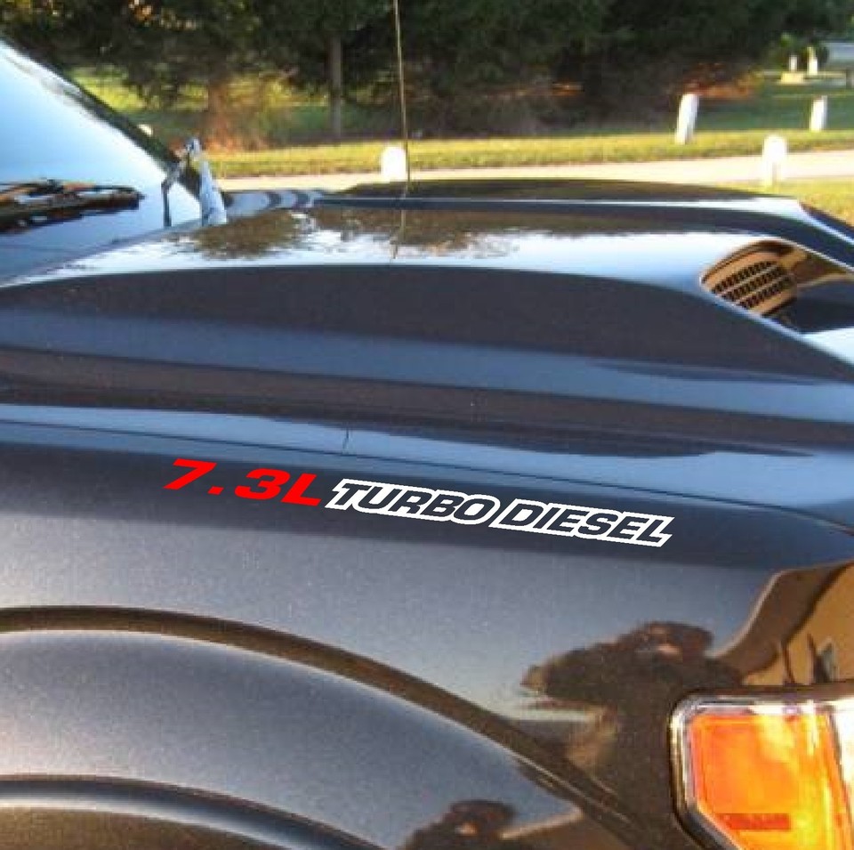 7.3 L CC LITER TURBO DIESEL DECAL STICKER FORD ENGINE F-350 POWERSTROKE ...