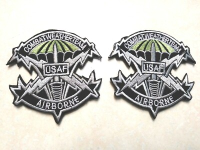 2 pc US AIR FORCE Combat Weather Team emb patches hook back | eBay