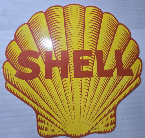 SHELL Porcelain enamel sign 48 INCHES DOUBLE SIDED | eBay