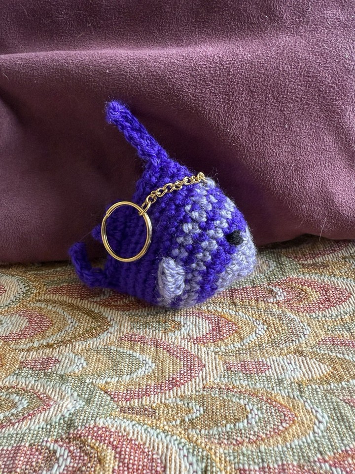 Hand Crochet Angel Fish Key Ring Purple New | eBay UK