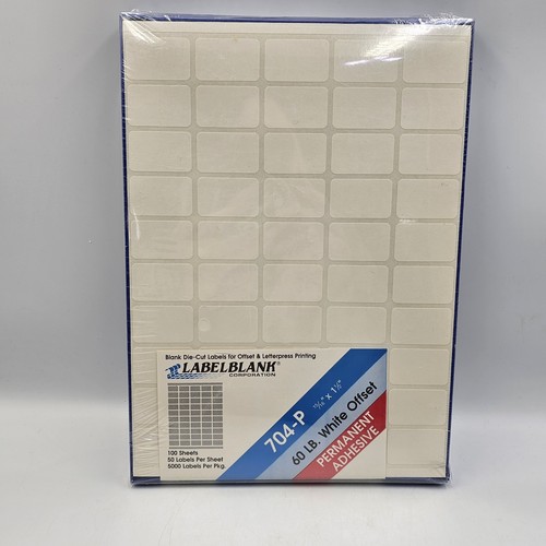 LabelBlank 704-P 15/16" x 1 1/2" Adhesive Label Sheets Blank Die-Cut ...