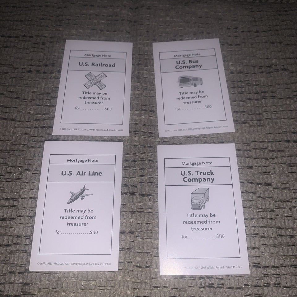 Anti-Monopoly Game Parts Pieces - Property Card Railroads ...