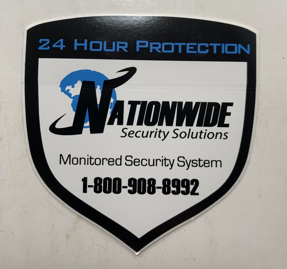 Sticker Decal Home Window Vinyl Nationwide Security Alarm Monitoring ...