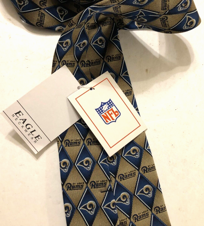 St. Louis Rams NFL Men's Diamonds Gold Motif Vintage 90s Necktie Silk ...