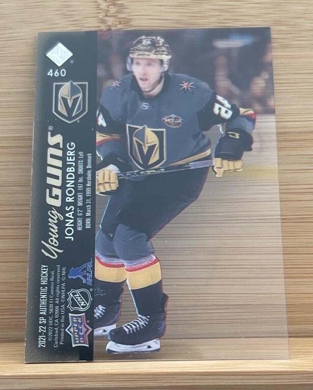 Jonas Rondbjerg 2021-22 SP Authentic Young Guns Acetate SSP - Golden ...