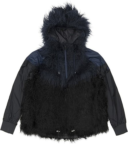 Nike Lab x Sacai Plush Windrunner Jacket Navy Black Furry SZ L NEW | eBay