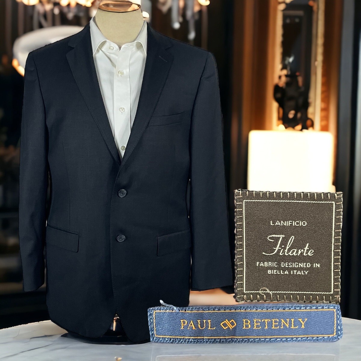 Paul Reda Wedding Vitale Barberis Canonico Royal Navy Blue Sharkskin