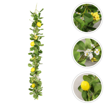 hanging lemon summer fruit garland botanical decor Fake Leaf Vine | eBay